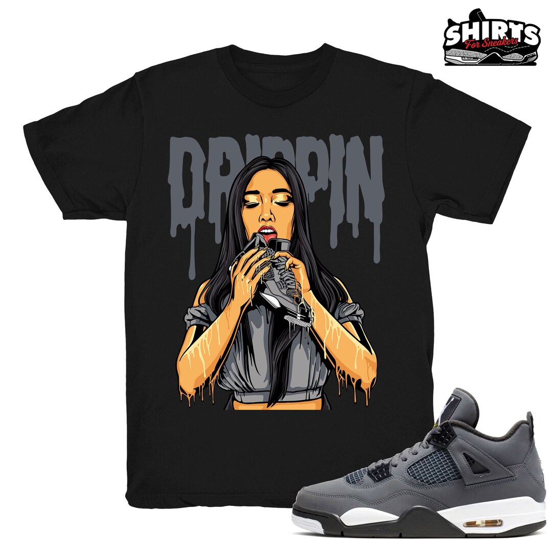 Cool Grey 4 Shirt | Drippin - Match Retro 4 Cool Grey / Black Tee ...