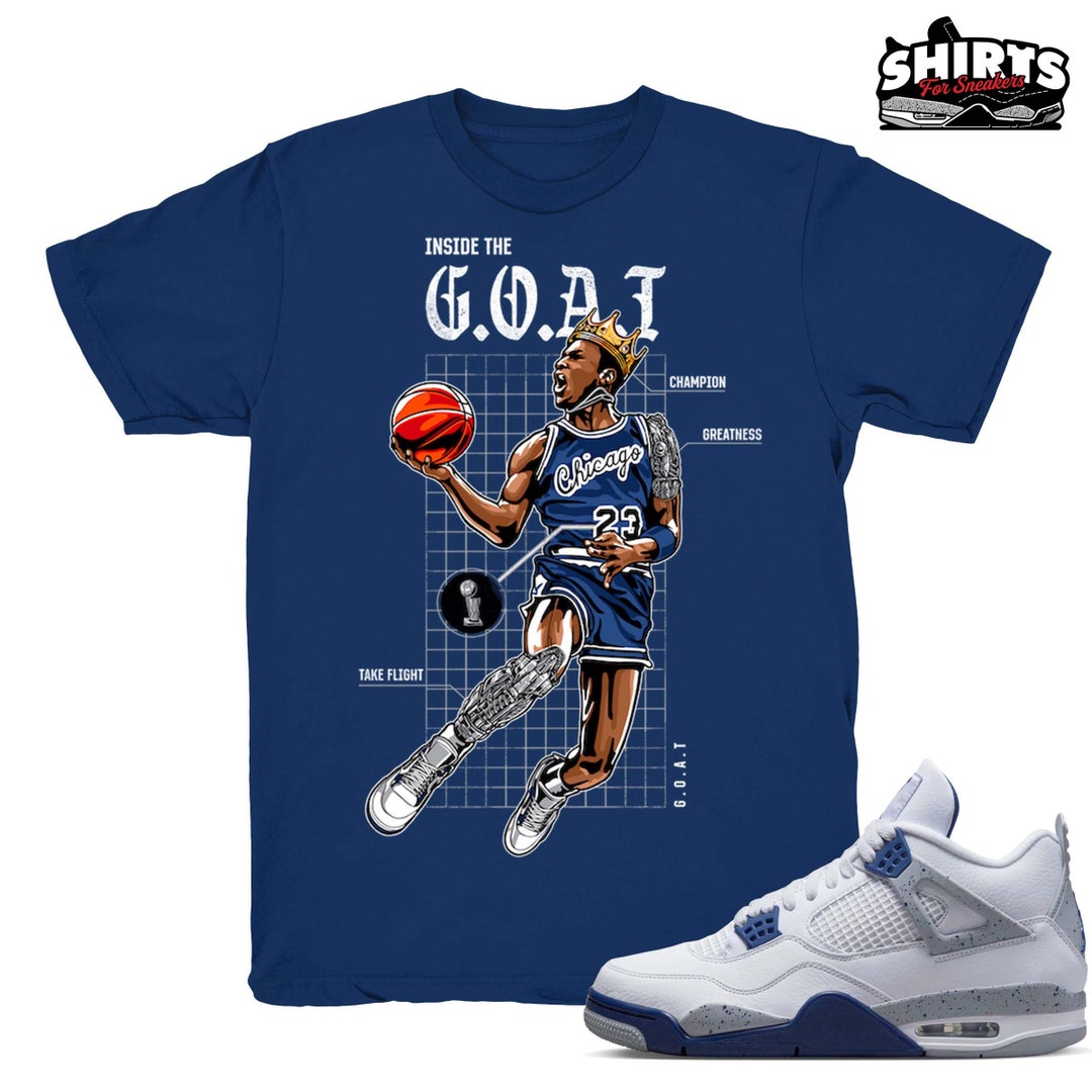Midnight Navy 4 Shirt Goat Blueprint Match Retro 4 Midnight Navy / Navy ...
