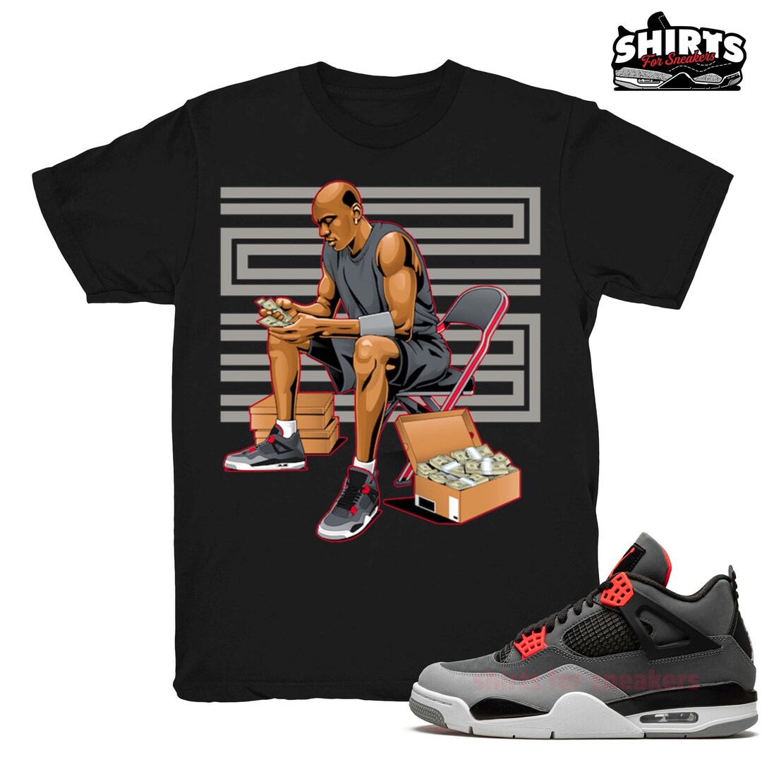 Infrared 4 Shirt | MJ Stacking - Match Retro 4 Infrared 2022 / Black ...