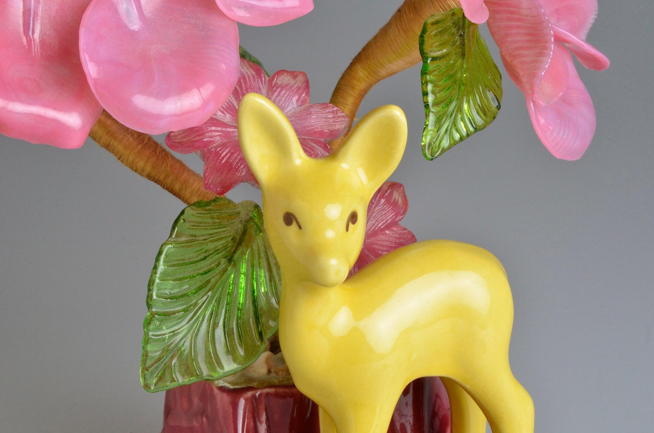 Vintage Richard Singer & Sons Ceramic Deer and Flowers Lamp 1950s - Etsy