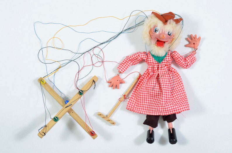 Vintage Pelham Deluxe farmer Puppet With Box - Etsy