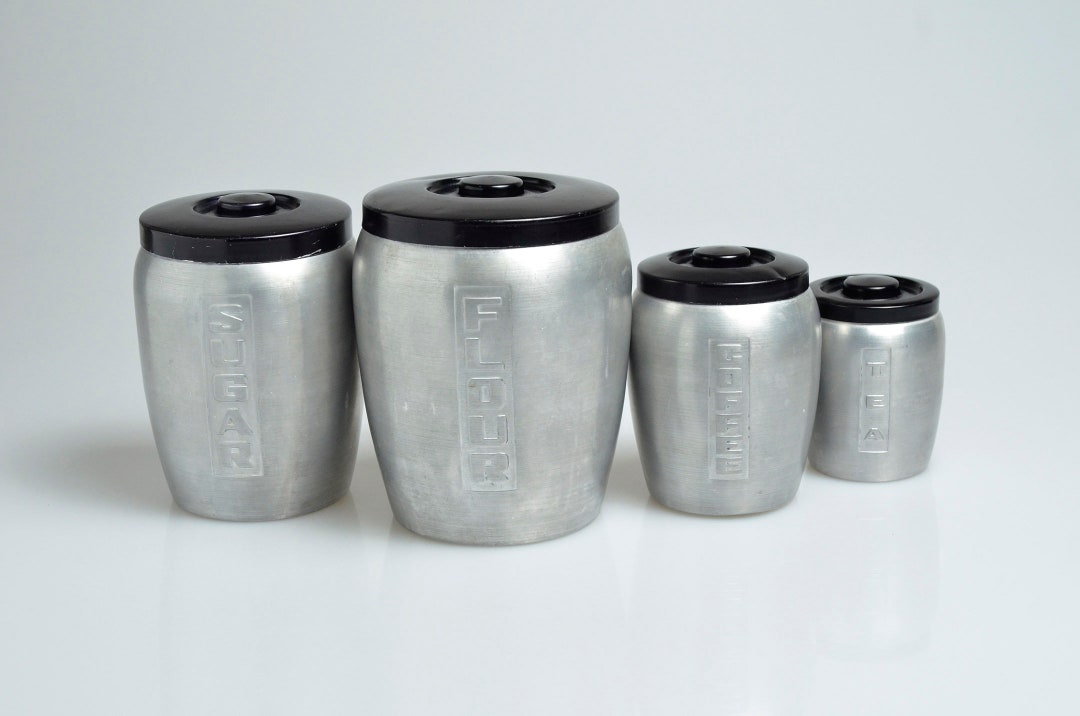 Vintage 4-piece Spun Aluminum Nesting Kitchen Canister Set – Japan - Etsy