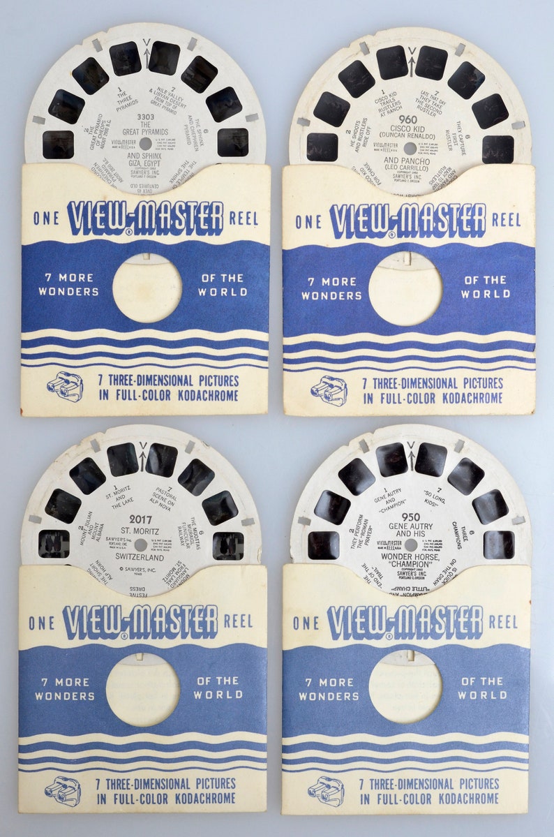 Rare Vintage View-master Stereoscope Set of 4 Viewing Reels - Etsy
