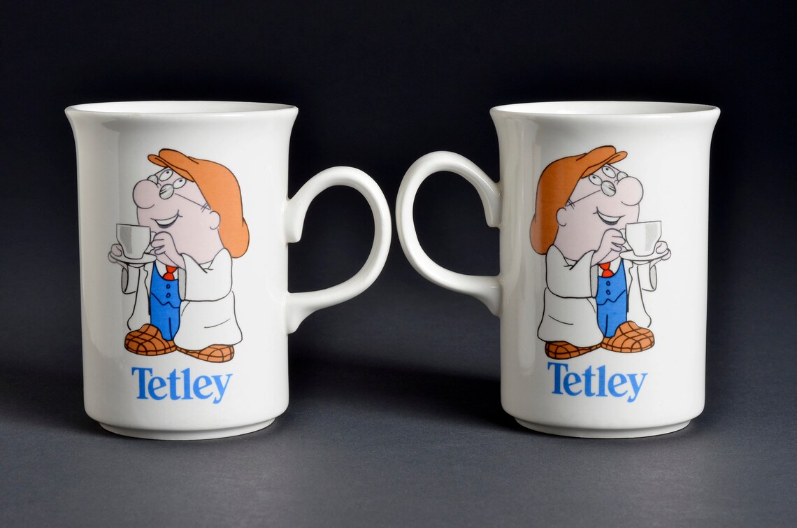 Vintage Tetley Tea Mugs of Churchill England Set of 2 - Etsy