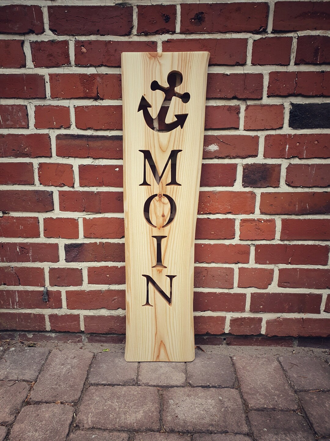 Welcome Sign MOIN Made of Wood – Maritime Decoration for House Entrance ...