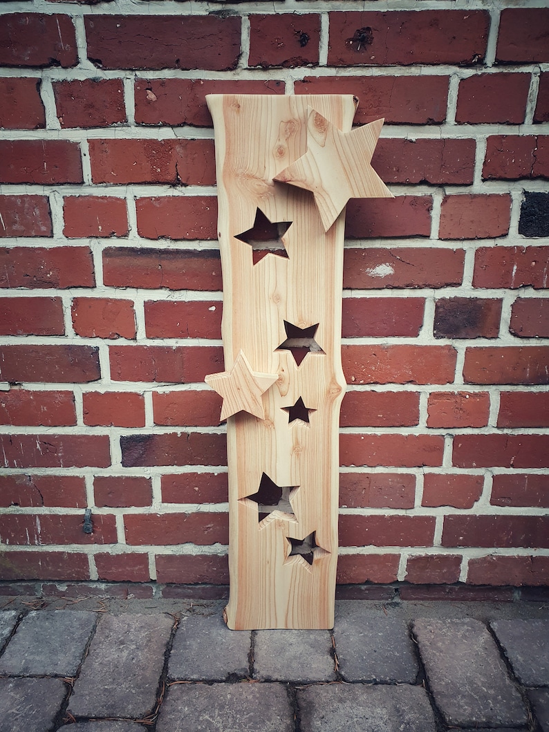 Wooden board with stars welcome sign front door Christmas | Etsy