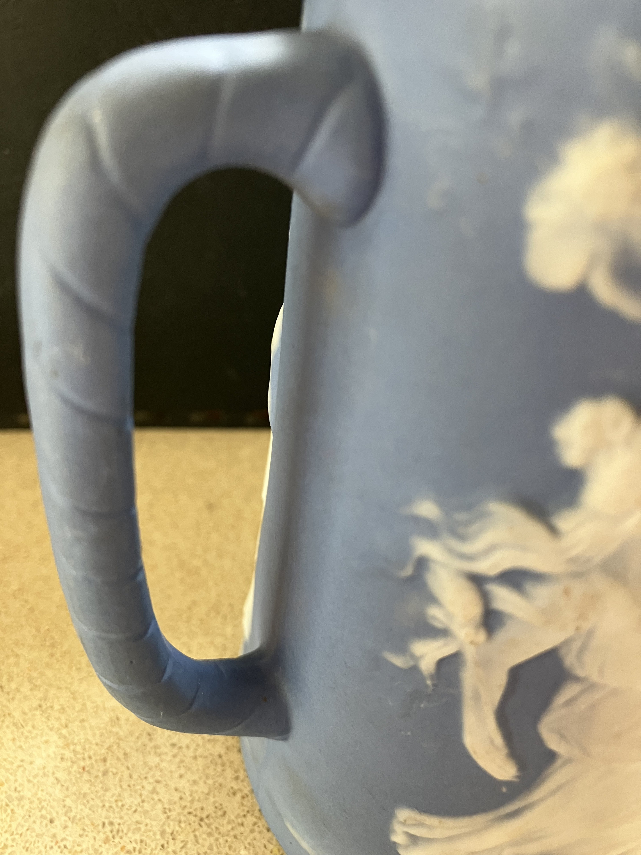 Blue Jug With White Figures - Etsy