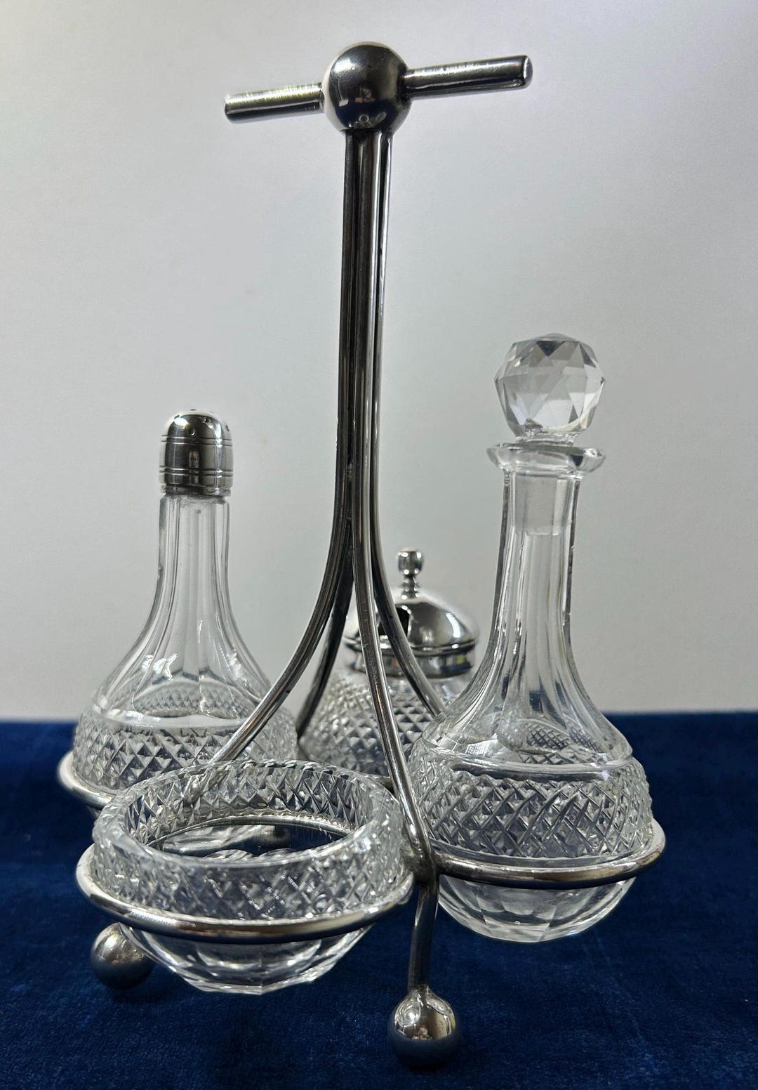 Cut Glass Small Vintage Cruet Set - Etsy
