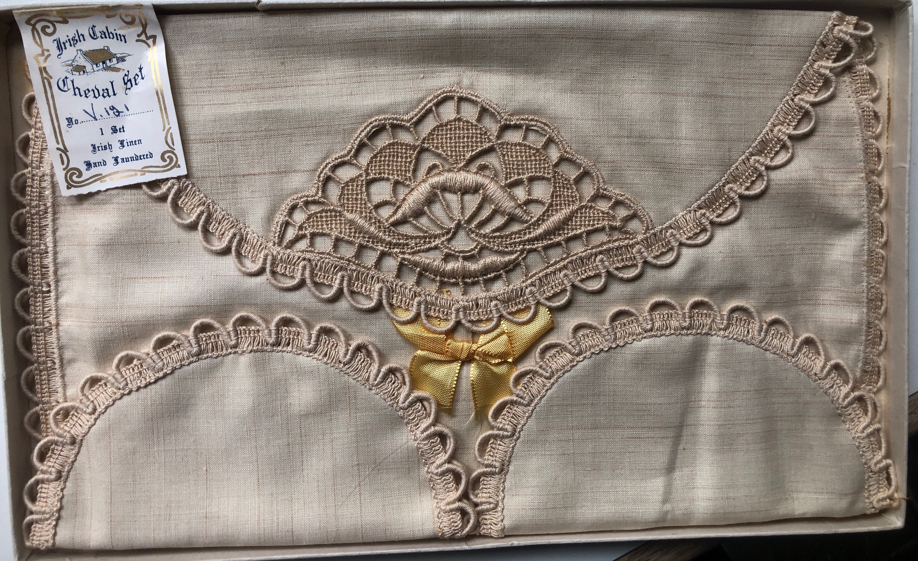 Irish Linen Cabin Cheval Set - Etsy