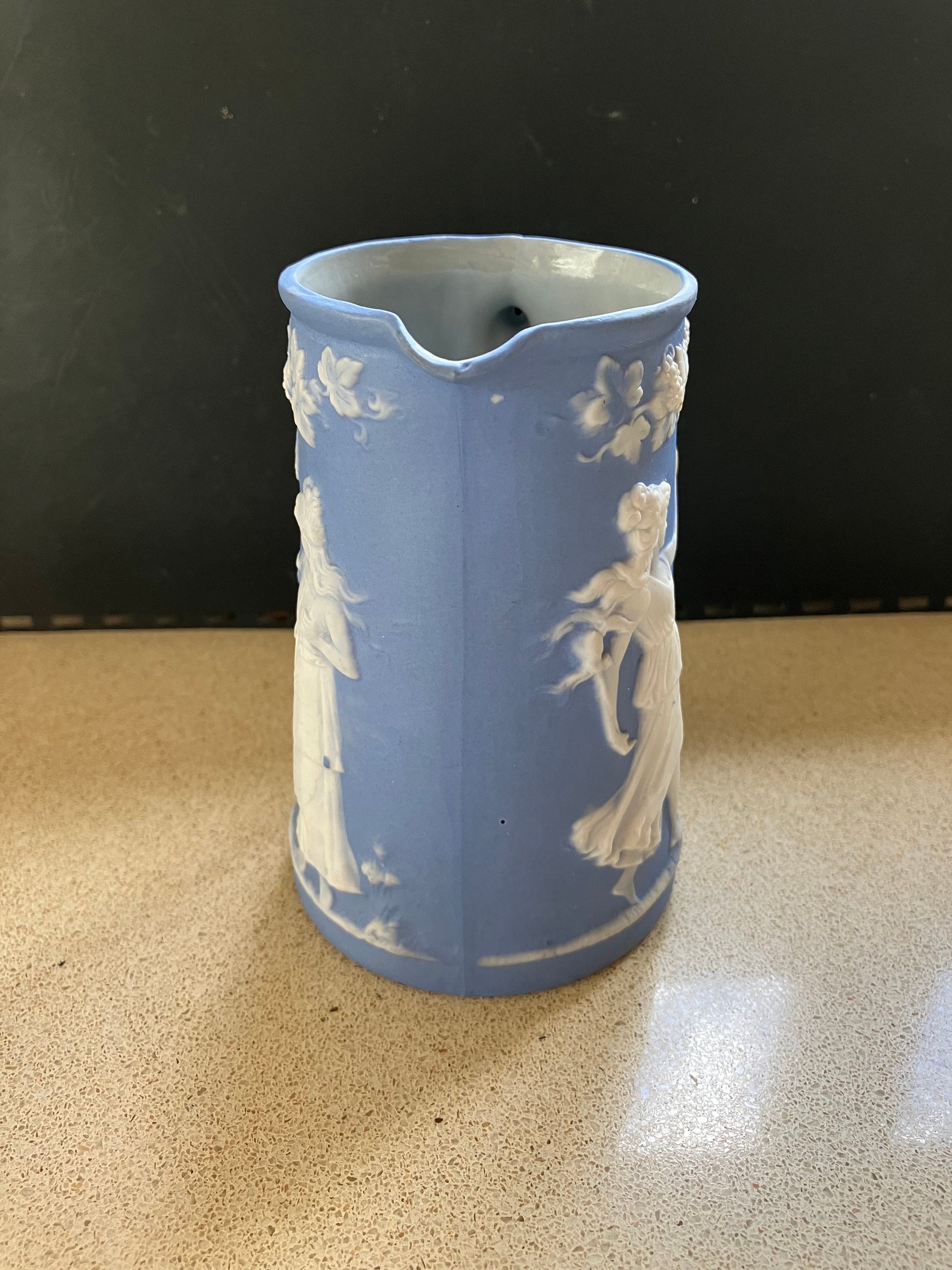 Blue Jug With White Figures - Etsy