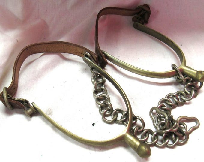 Vintage Collectible Never Rust Horse Spurs Nickel Leather Original ...