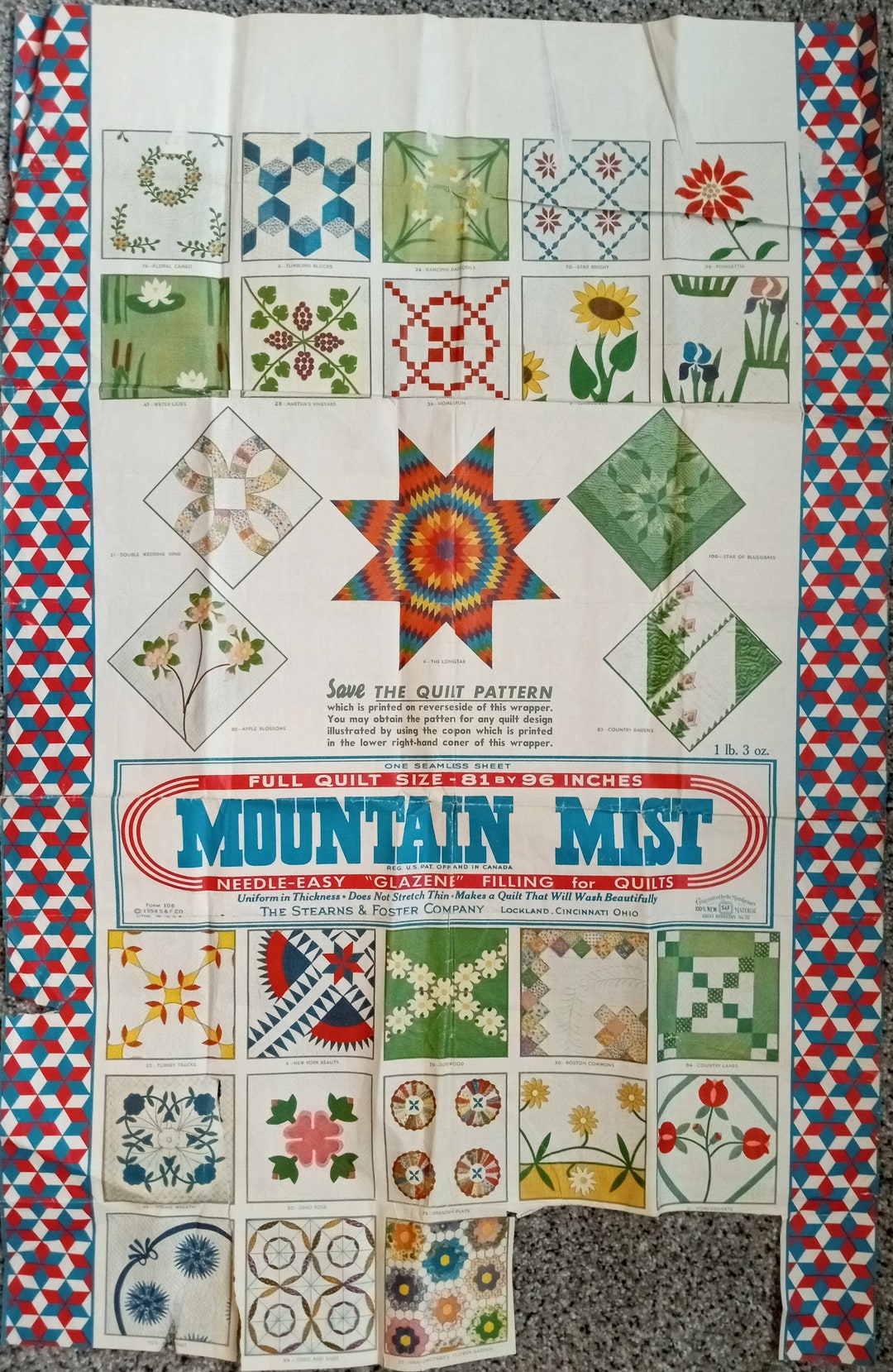 Mountain Mist Quilt Batting Wrapper Patterns - Etsy