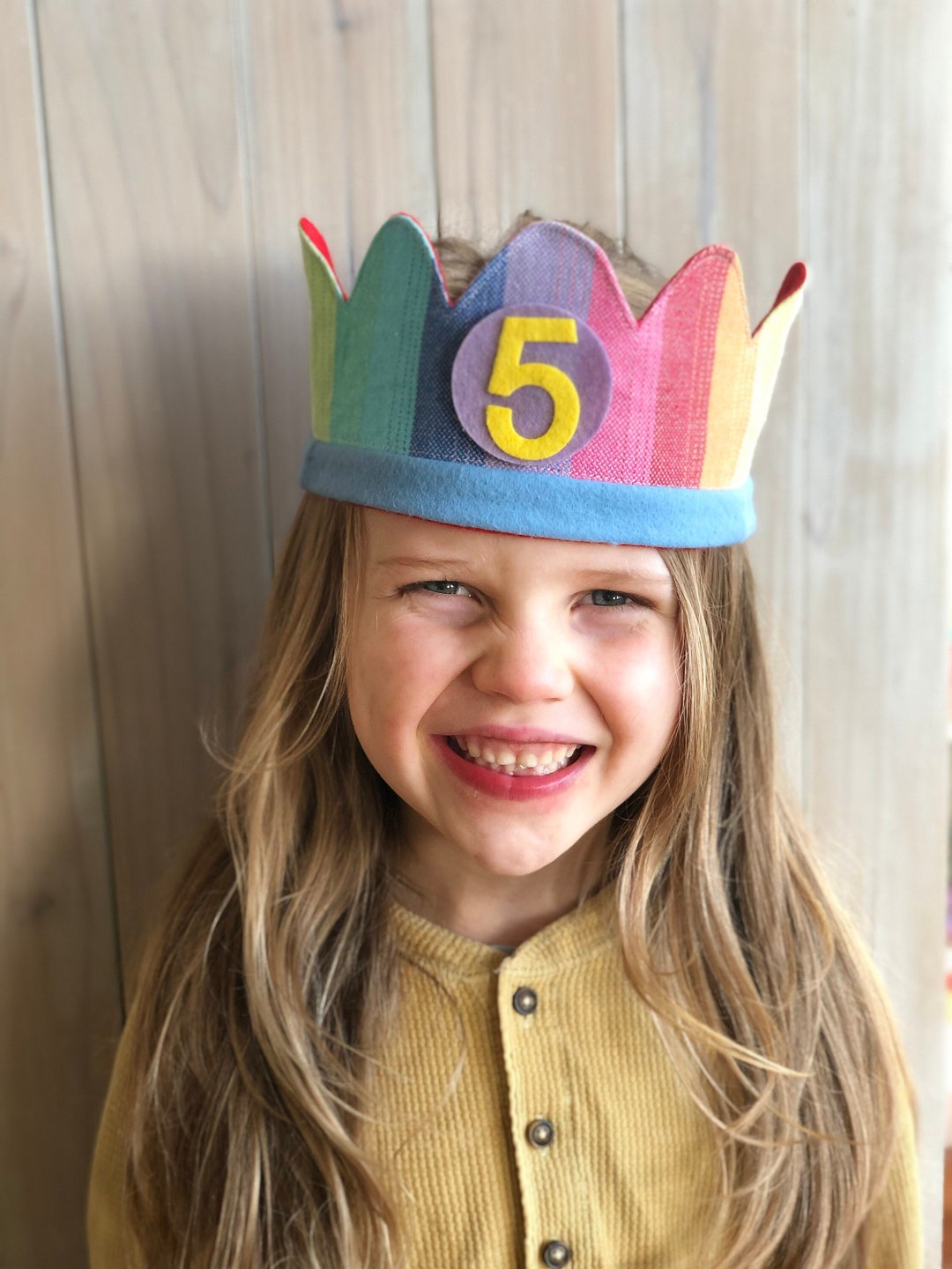 Rainbow Birthday Crown With Interchangeable Age Badges, Made From Wrap ...