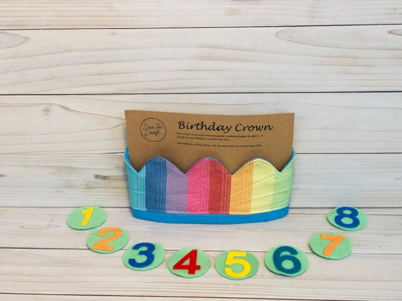 Rainbow Birthday Crown with Interchangeable Age Badges Made | Etsy