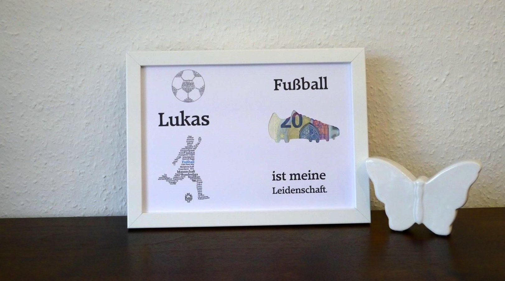 Geldgeschenk, Geldverpackung, Geburtstag, personalisiert, Print, Poster, Fußball, Fußballer ...