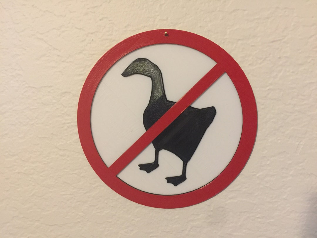 No Geese Allowed Sign - Untitled Goose Game Wall Art - Etsy