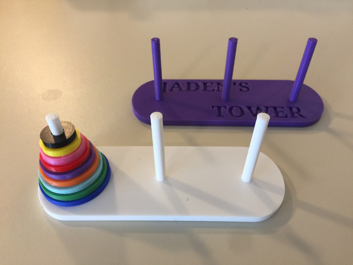Tower of Hanoi Personalizable Puzzle Game STEM Games Games - Etsy