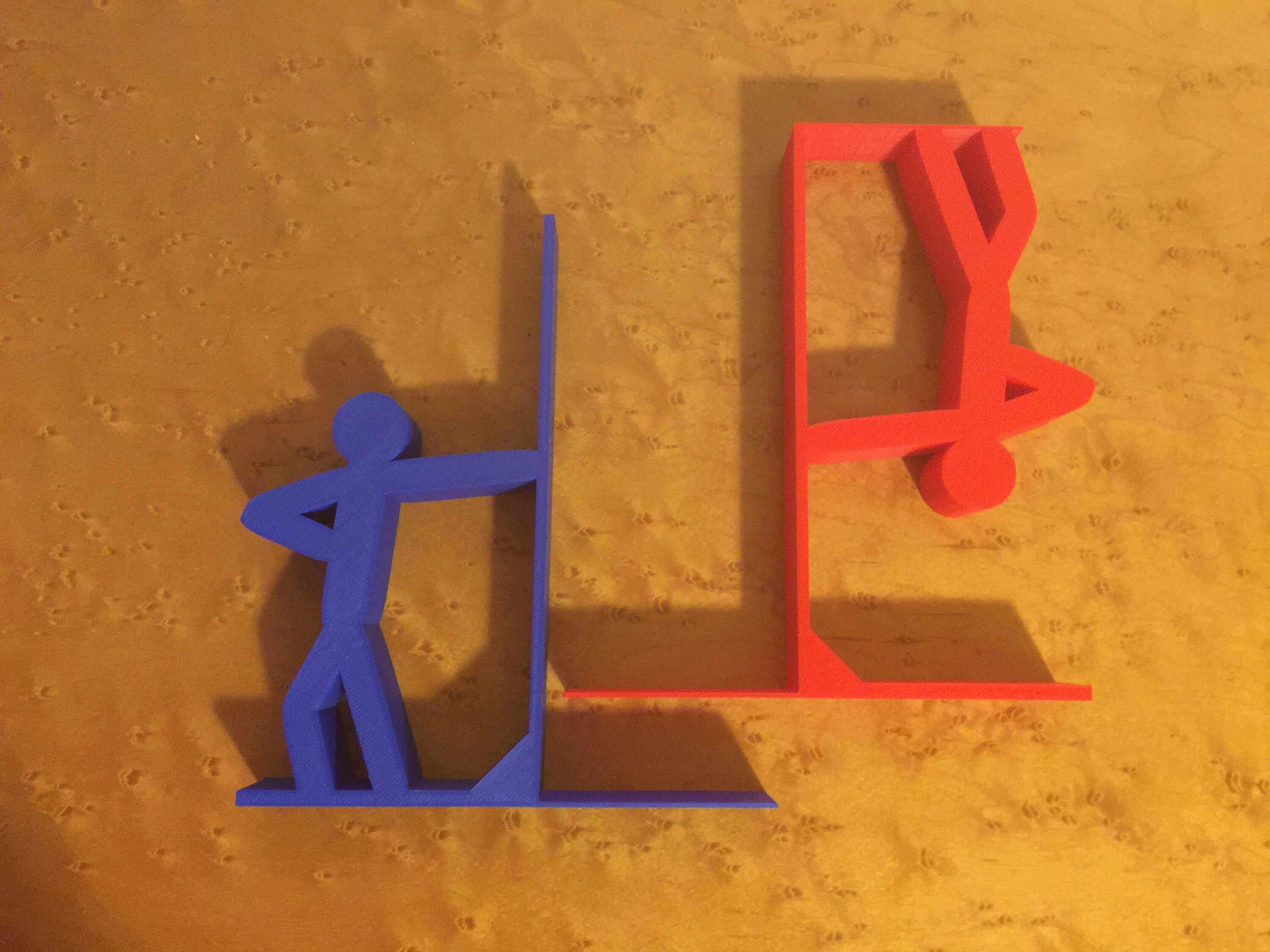 Leaning Upside-down Bookends - Gifts for Readers and Kids, 3D Printed ...