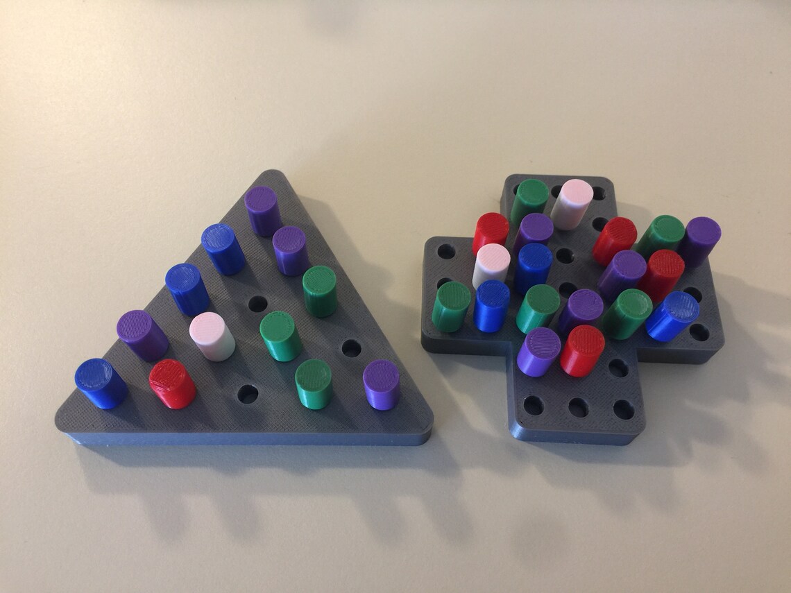 Peg Solitaire 2 Styles Available 3D Printed Games Triangle | Etsy