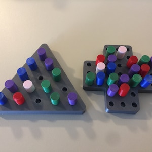 Peg Solitaire - 2 Styles Available! 3D Printed Games, Triangle Peg Game ...