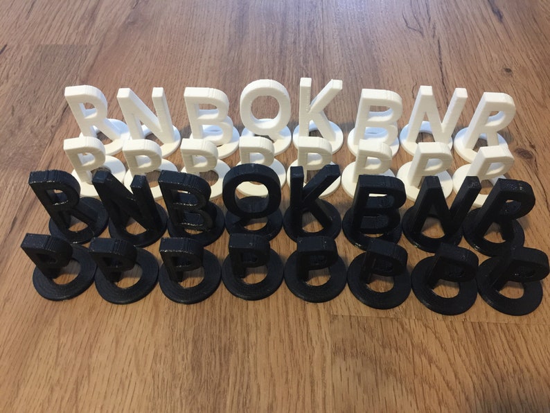 Letter Chess 3D Printed Chess Pieces BOARD NOT INCLUDED | Etsy