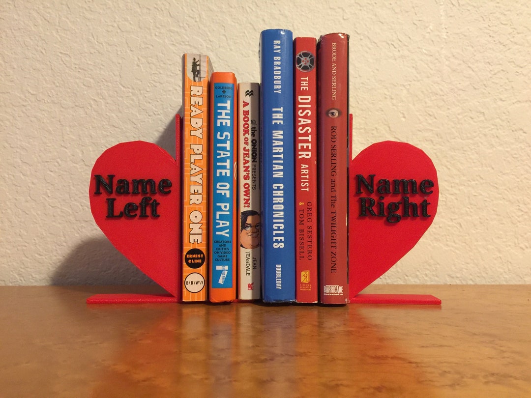 Valentine's Day Heart Bookends - Customize With Your Names! Gifts for ...