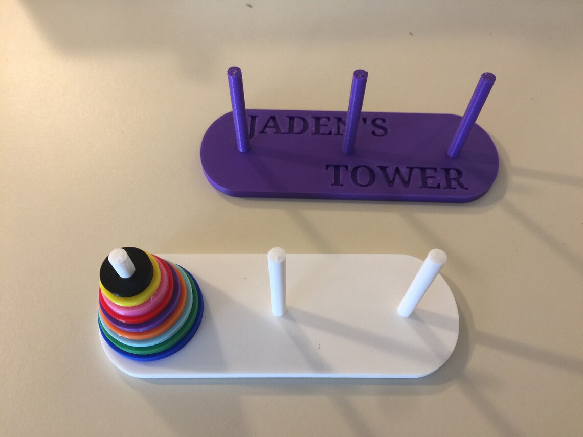 Tower of Hanoi Personalizable Puzzle Game STEM Games Games - Etsy