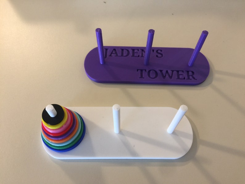 Tower of Hanoi Personalizable Puzzle Game STEM Games Games - Etsy