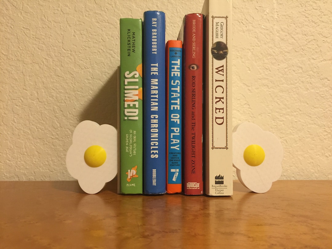 Fried Egg Bookends - Kitchen Book Ends, 3D Printed Book Holders, Gift ...