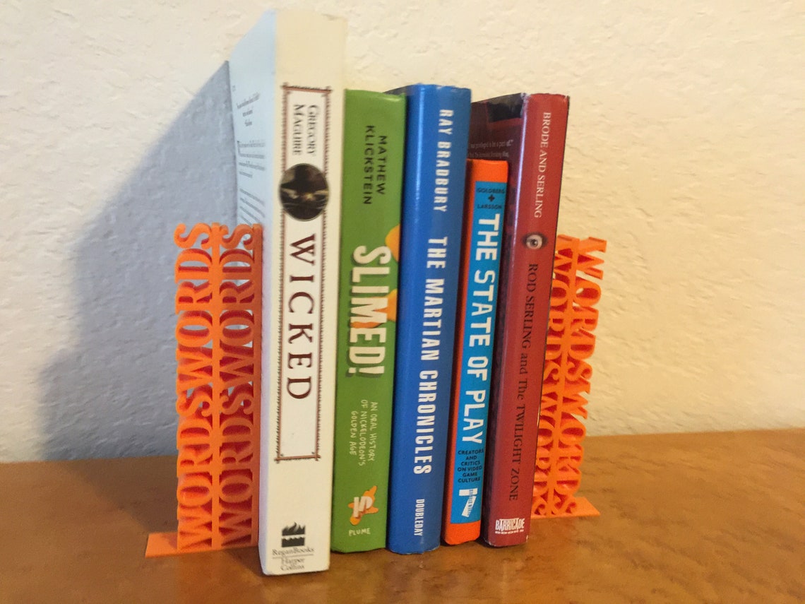 Text Bookends Gifts for Readers and Kids 3D Printed Book - Etsy