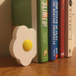Fried Egg Bookends - Kitchen Book Ends, 3D Printed Book Holders, Gift ...