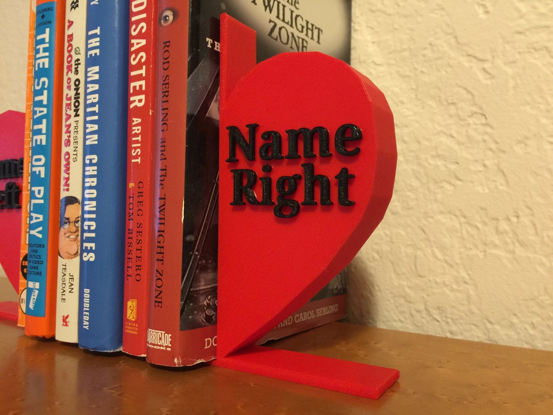 Valentine's Day Heart Bookends - Customize With Your Names! Gifts for ...