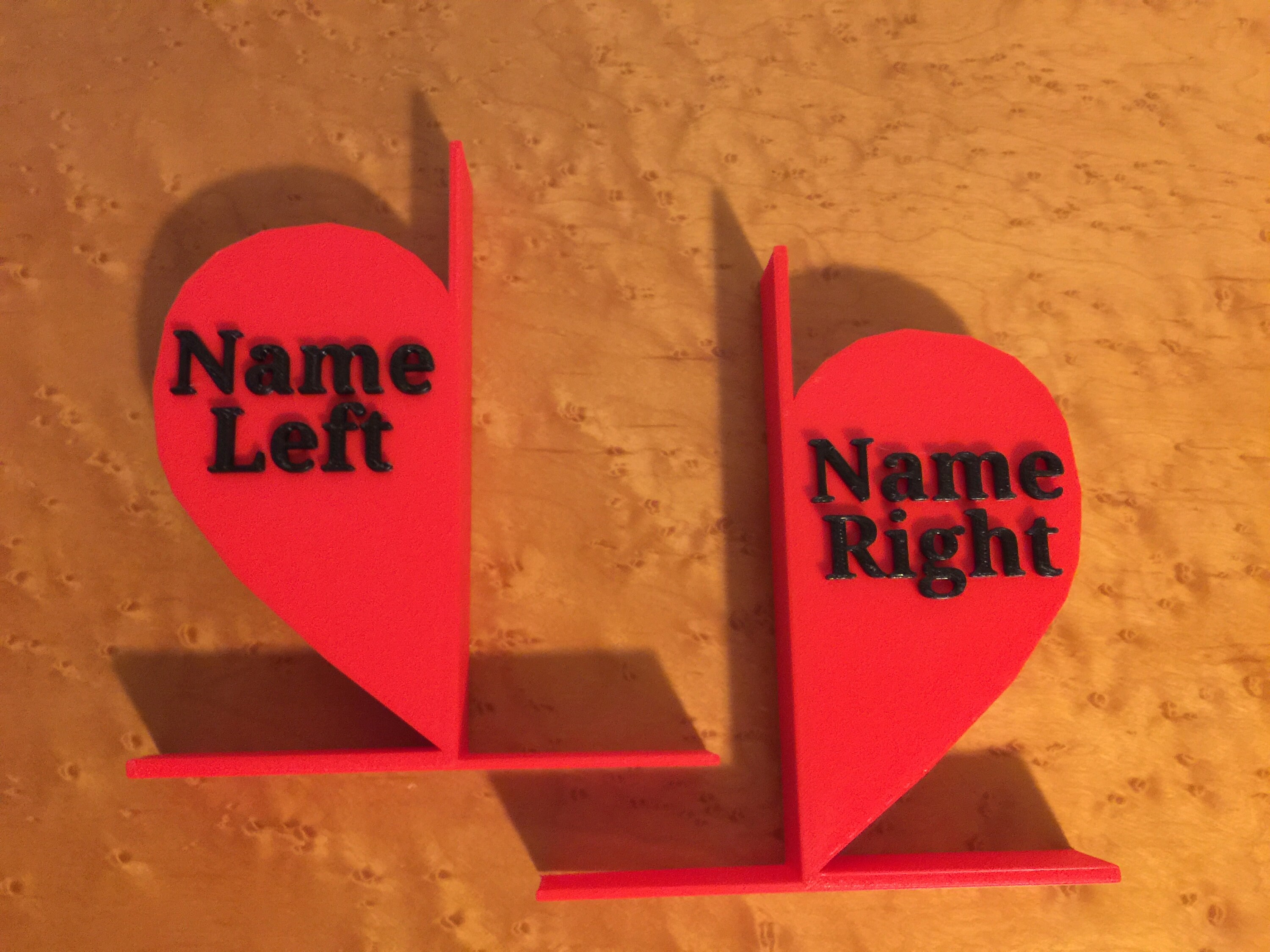 Valentine's Day Heart Bookends - Customize With Your Names! Gifts for ...