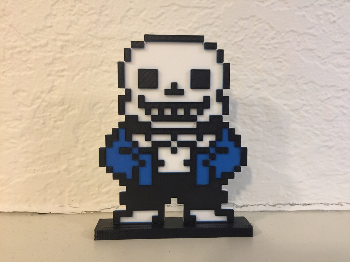 Undertale Sans Figure Stand - 3D Printed Figurine, Gaming Desk ...