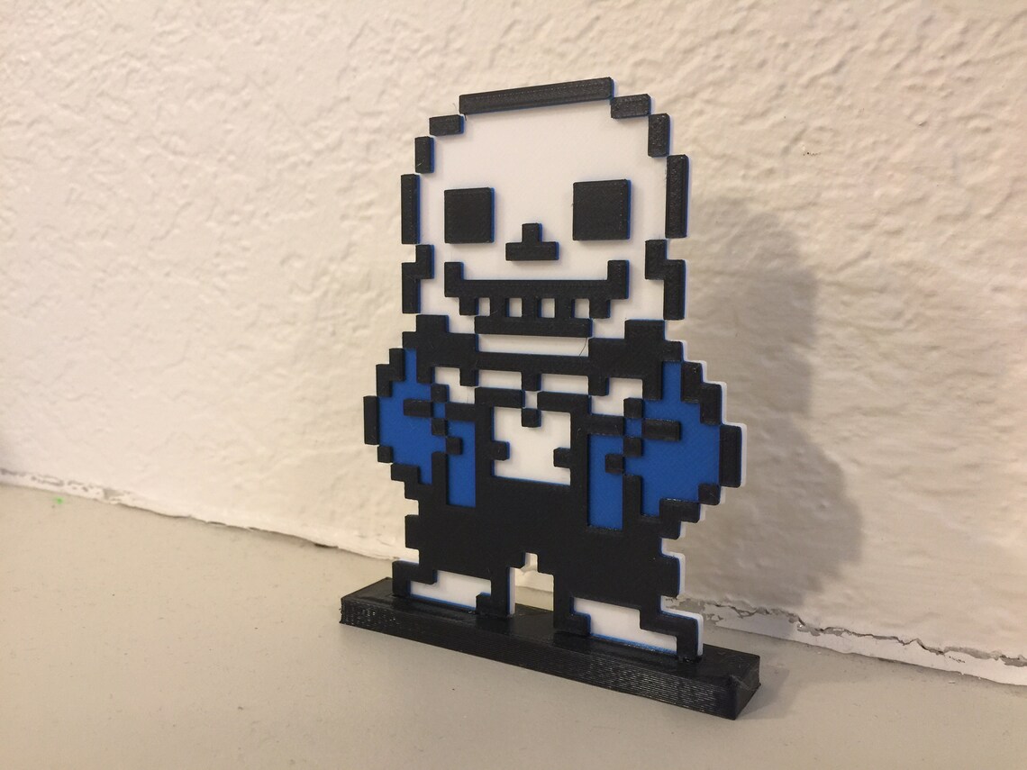 Undertale Sans Figure Stand - 3D Printed Figurine, Gaming Desk ...