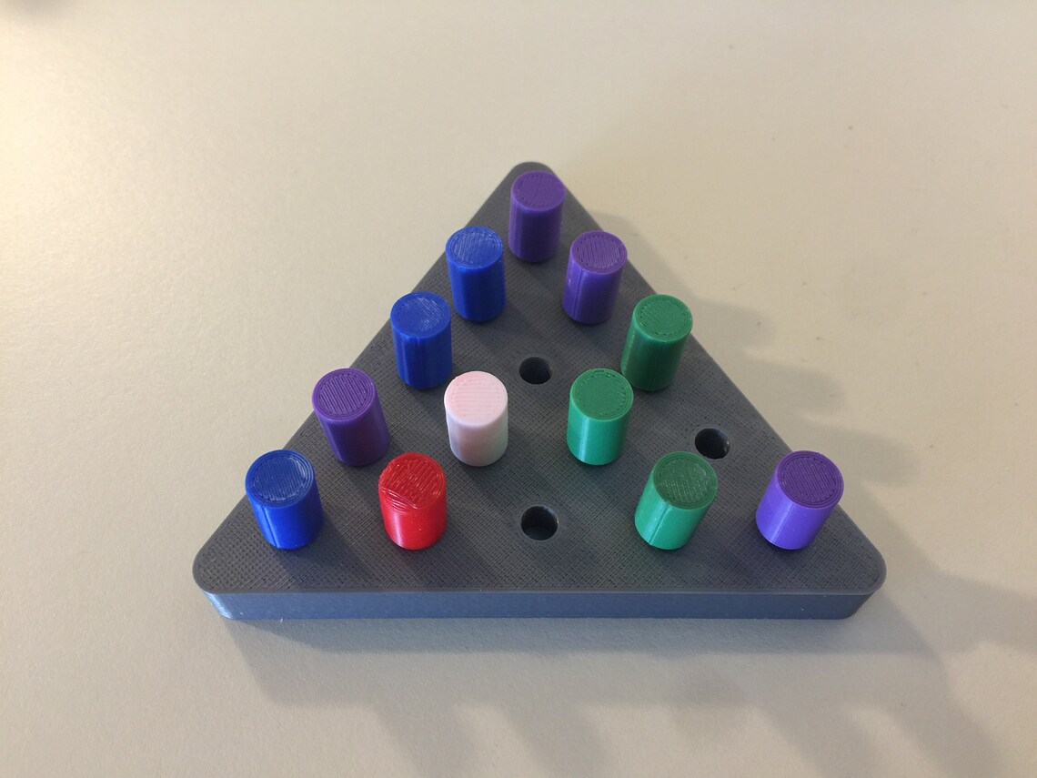 Peg Solitaire 2 Styles Available 3D Printed Games Triangle - Etsy