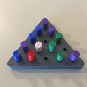 Peg Solitaire - 2 Styles Available! 3D Printed Games, Triangle Peg Game ...