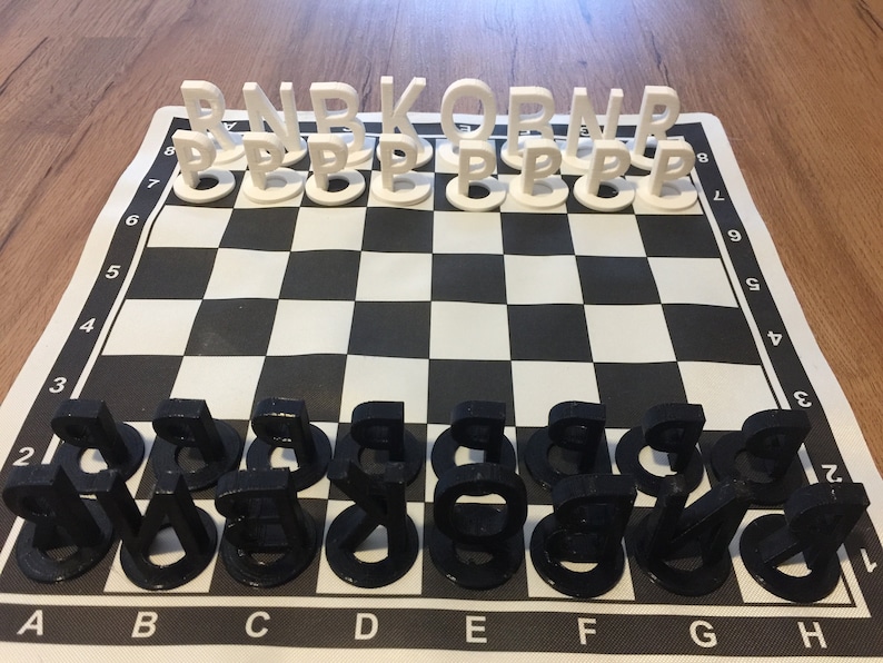 Letter Chess 3D Printed Chess Pieces BOARD NOT INCLUDED | Etsy