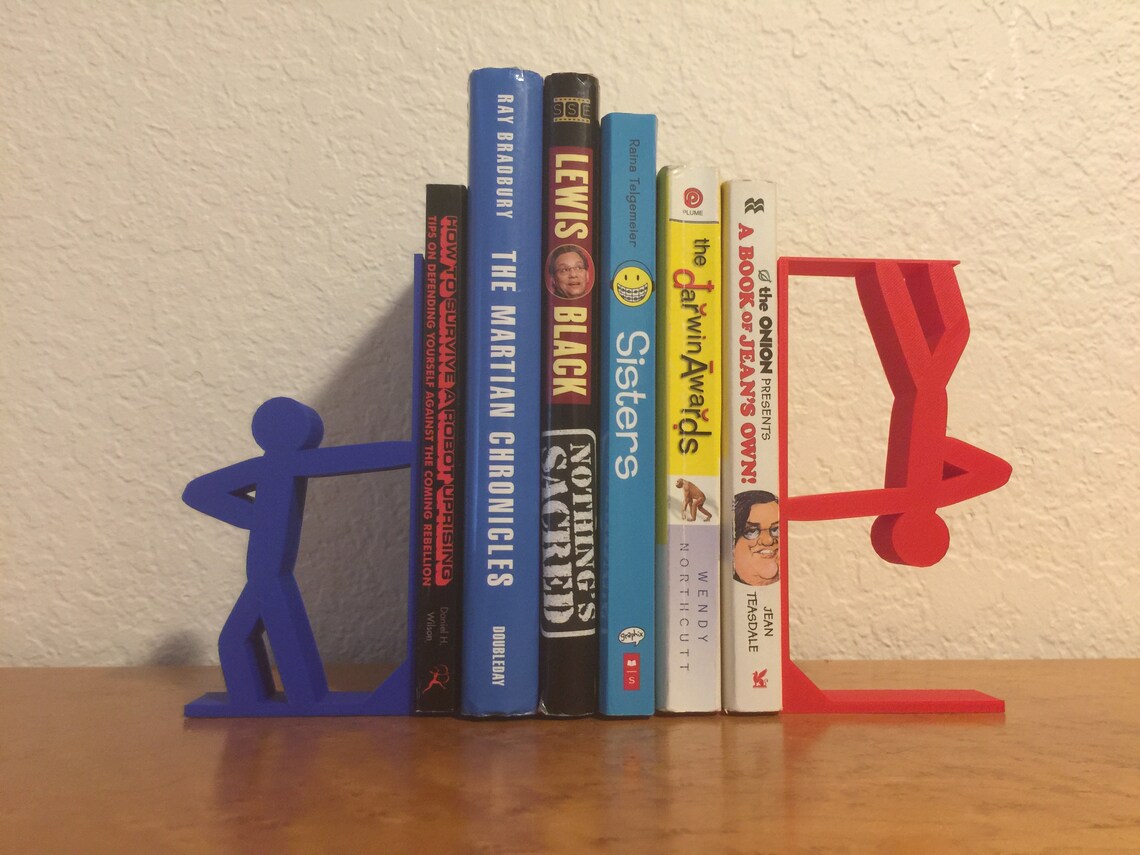 Leaning Upside-down Bookends - Gifts for Readers and Kids, 3D Printed ...