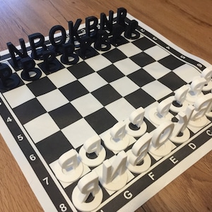 Letter Chess - 3D Printed Chess Pieces [BOARD NOT INCLUDED], Custom ...