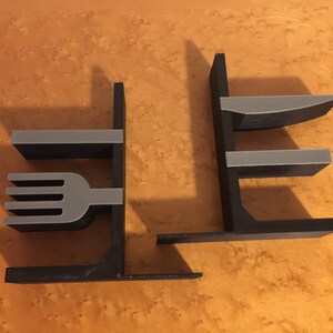 Fork and Knife Bookends - Cookbook Holders, 3D Printed Book Holders ...
