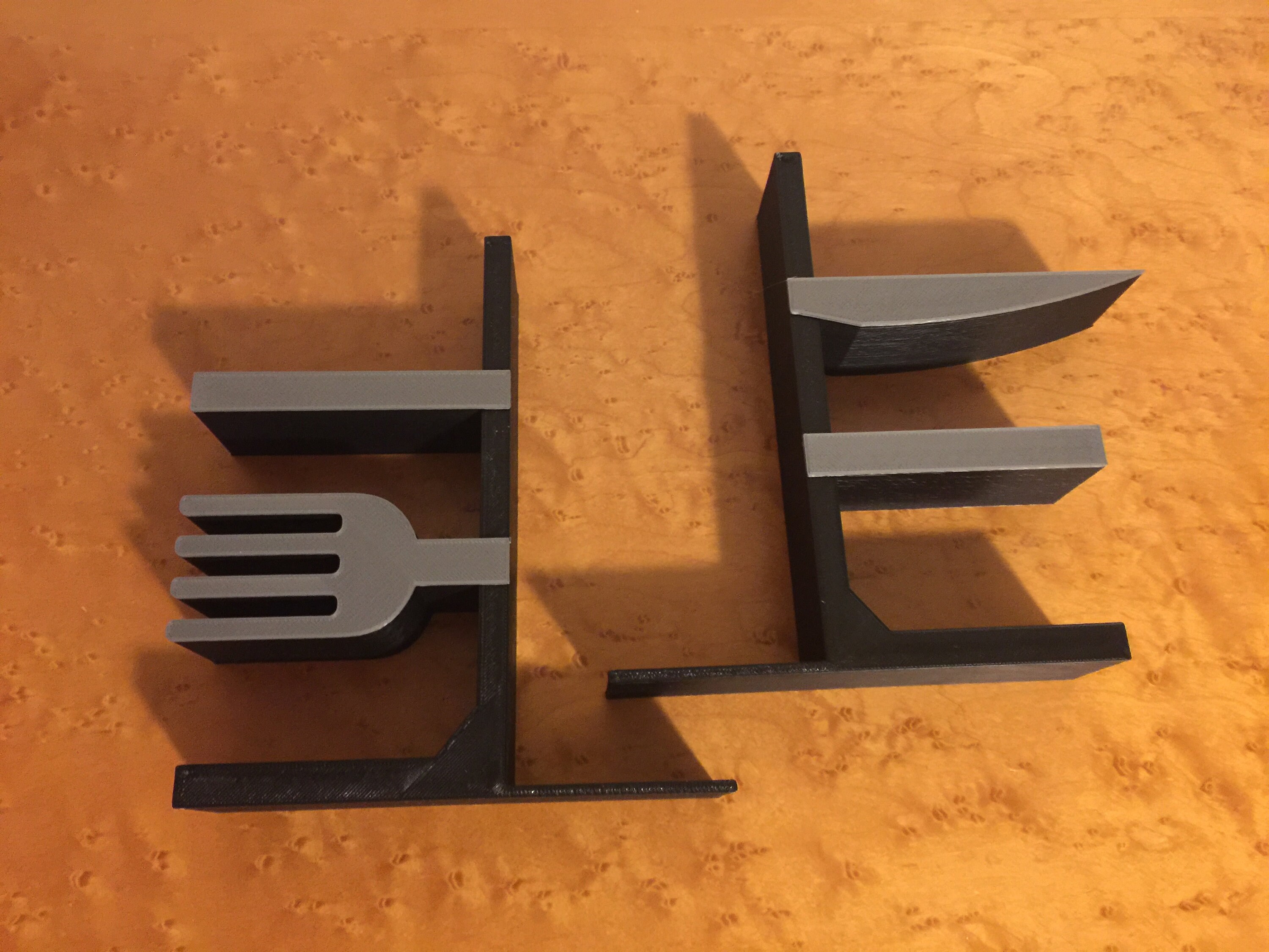 Fork and Knife Bookends - Cookbook Holders, 3D Printed Book Holders ...