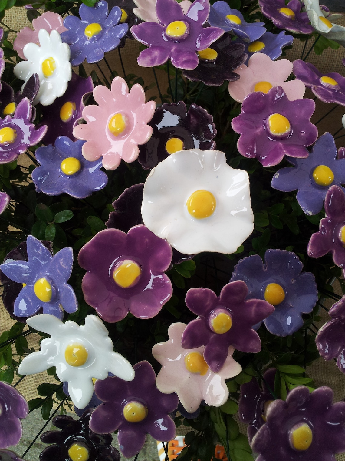 Ceramic Flowers 10 Pieces - Etsy