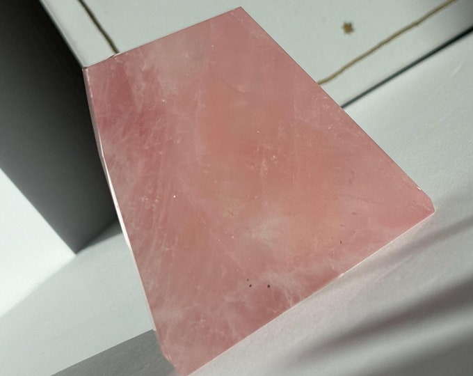 Deep Rose Quartz Slab - Lays Flat or Stands! Deep Pink Rose Quartz Slab ...