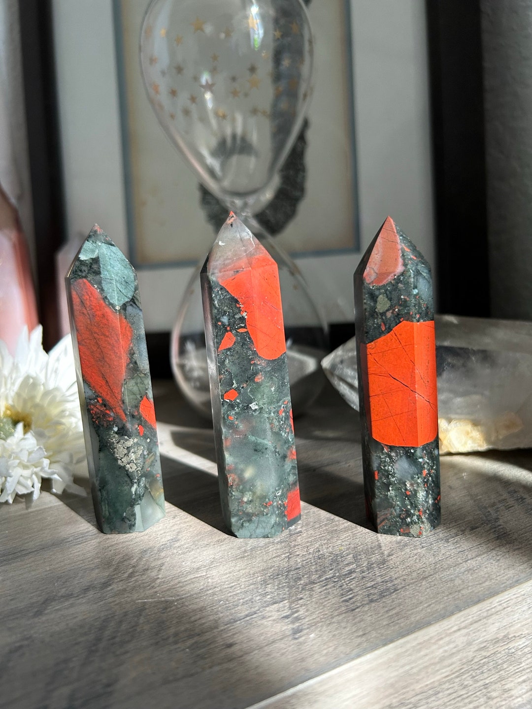 Rare Bloodstone Crystal Towers, African Bloodstone Wand Generators ...