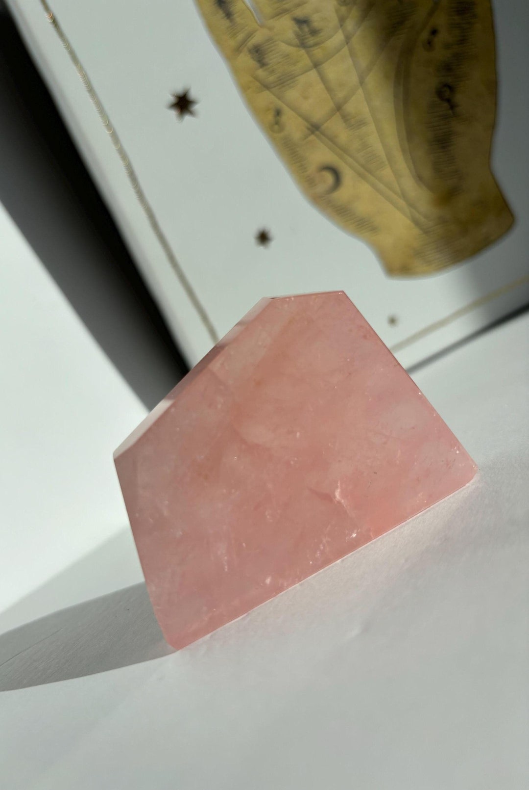 Deep Rose Quartz Slab - Lays Flat or Stands! Deep Pink Rose Quartz Slab ...