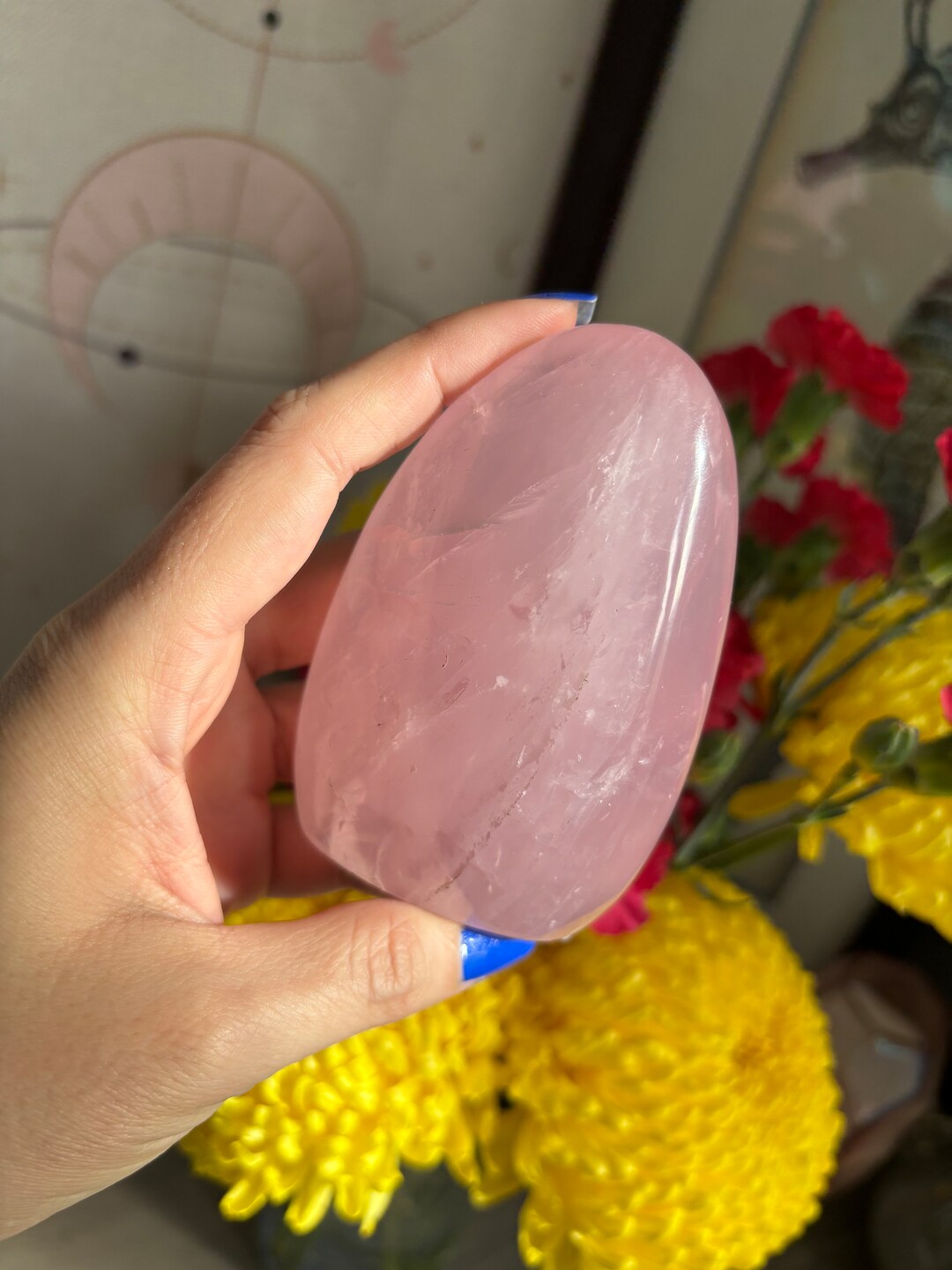 Gemmy Rose Quartz Freeform Shimmery Pink Rose Crystal Freeform Rose ...