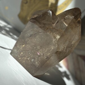 Large Double Point Smoky Quartz Tower With Phantoms and Rainbows, Twin ...
