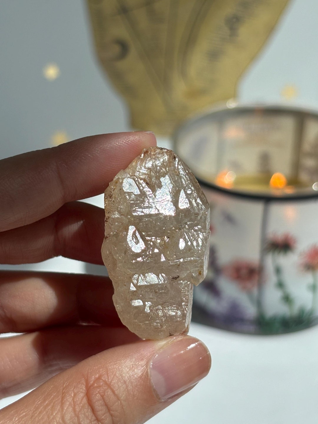 Elestial Quartz Mini Clear Quartz Cluster Meditation Stone Rock ...