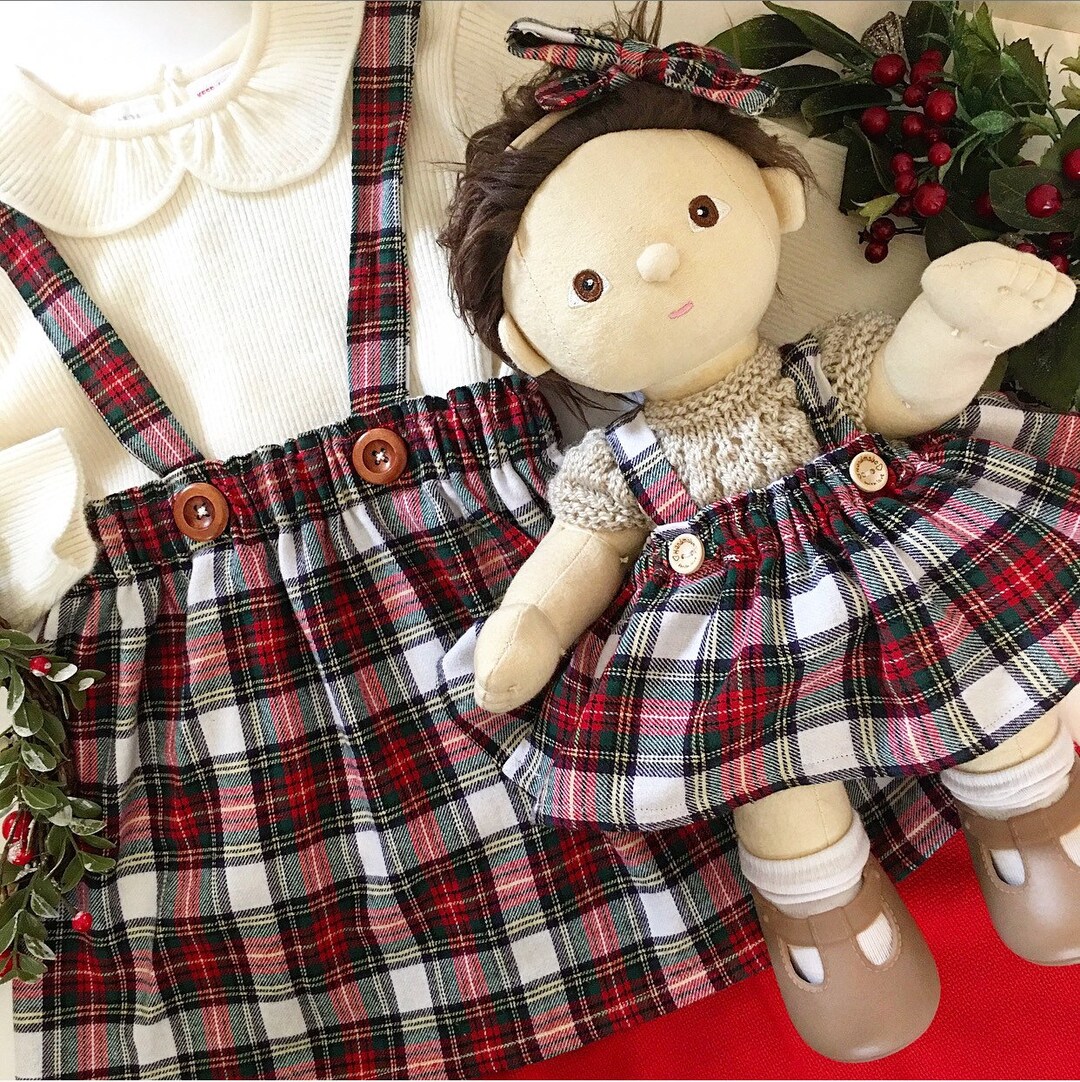 Dinkum & Me Girls Pinny Skirt and Doll Clothes Set - INCLUDES FREE BOWS ...